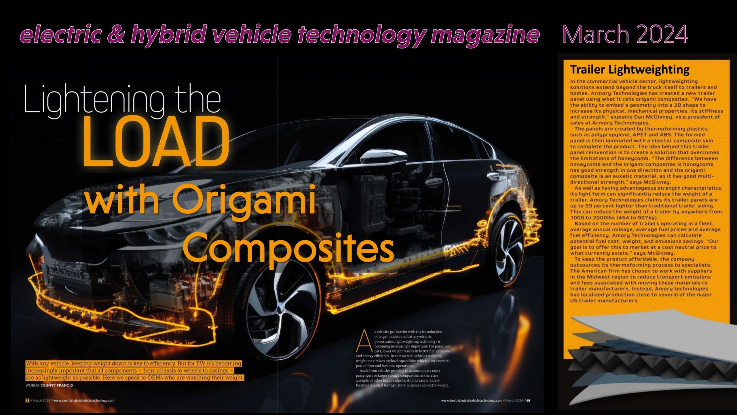 Lightweighting Trailers with Origami Composites - A Review